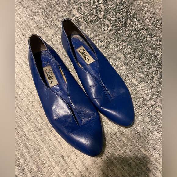 Vintage | Shoes | Vintage Chilis Bright Blue Leather Flats Size 85 ...